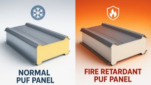 Normal PUF Panels (PUR Panels) vs Fire Retardant Panels (PIR Panel)